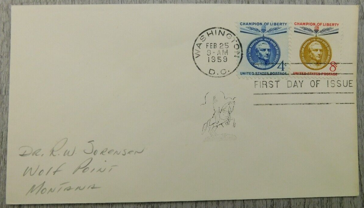 First Day Of Issue WA DC FEB 1959 Jose San Martin Vintage Stamp ...