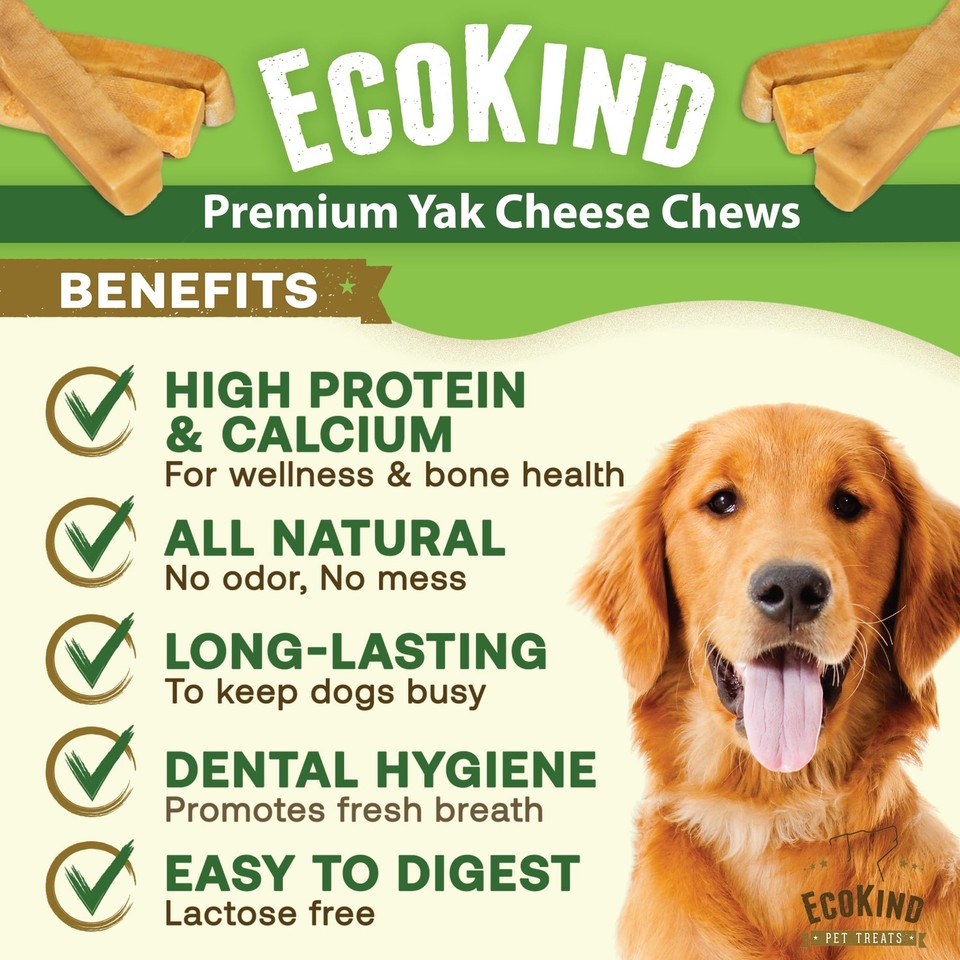EcoKind Himalayan Gold Yak Cheese Chew for Small Dogs, Healthy Treats ...