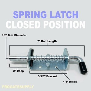 7" Sliding Spring Latch Loaded Barrel Trailer Gate Pin Lock Heavy Duty ...