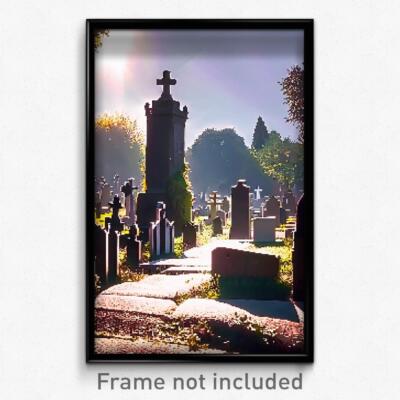 Pixel Art Poster - Captivating Graveyard (8 Bit Psychedelic Video Game ...