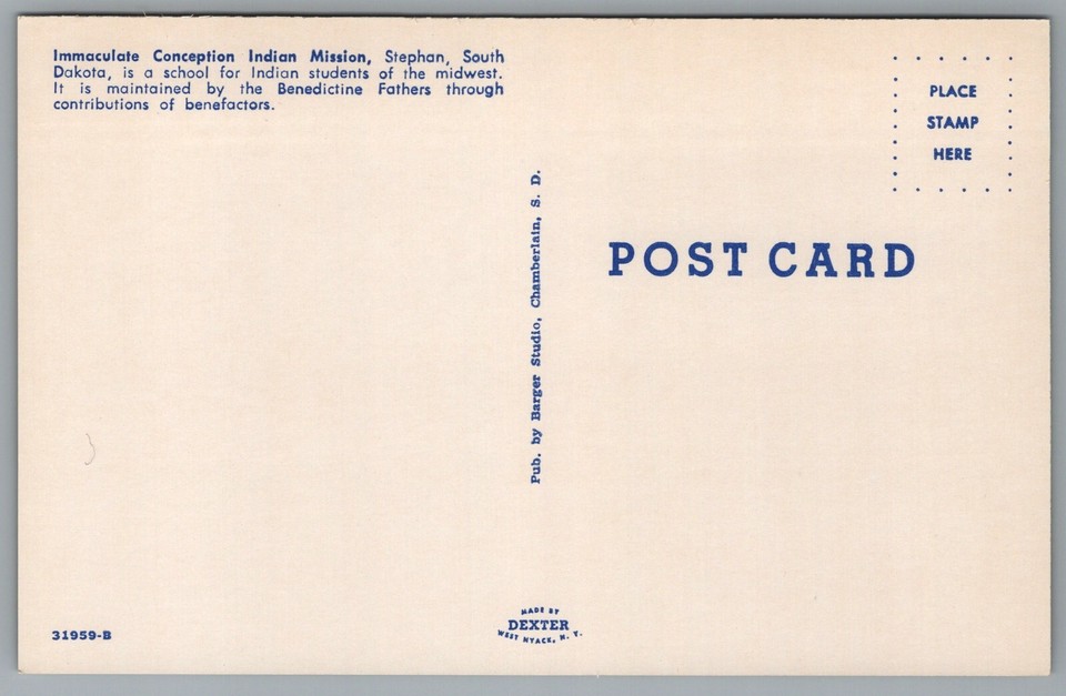 Stephan SD Immaculate Conception Indian Mission School Students c1960 ...