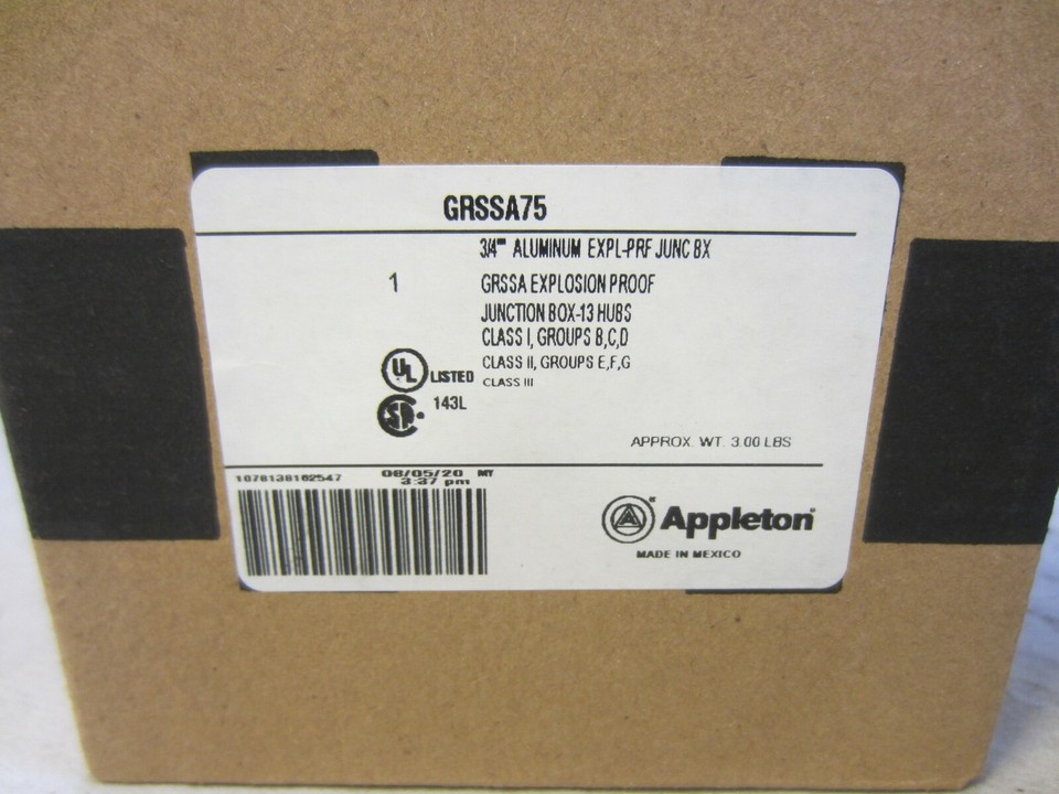 APPLETON GRSSA75 3/4" EXPLOSION PROOF JUNCTION BOX 13 HUBS 5 PLUGS | eBay