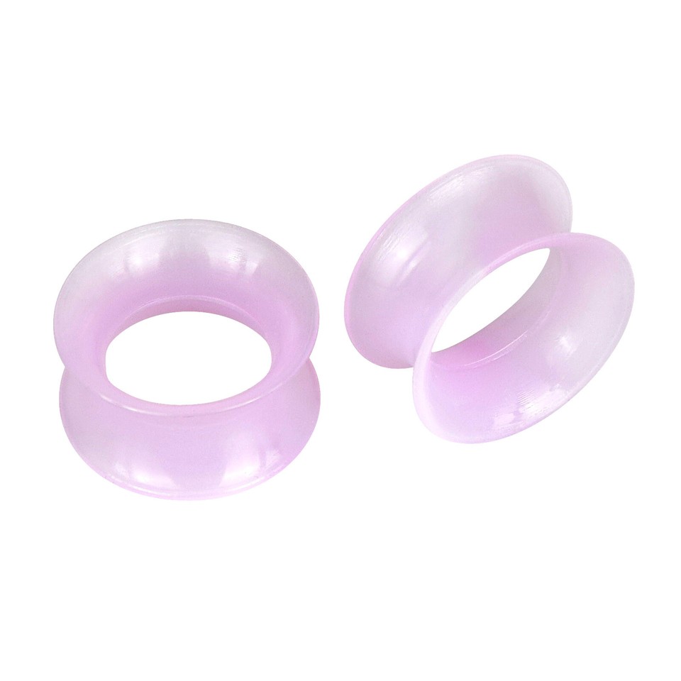2PCS Soft Silicone Ear Flesh Tunnels Ear Gauges Plugs Earskin Expander ...