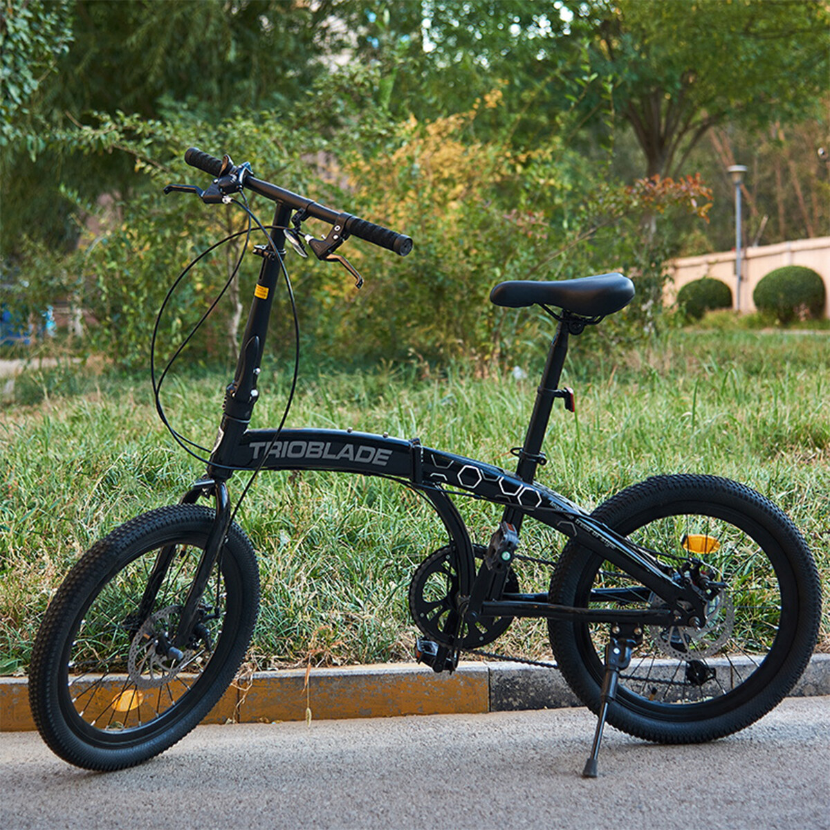 20 Inch Bikes Folding Bicycle for Adults 7-Speed Variable City Bike Men ...