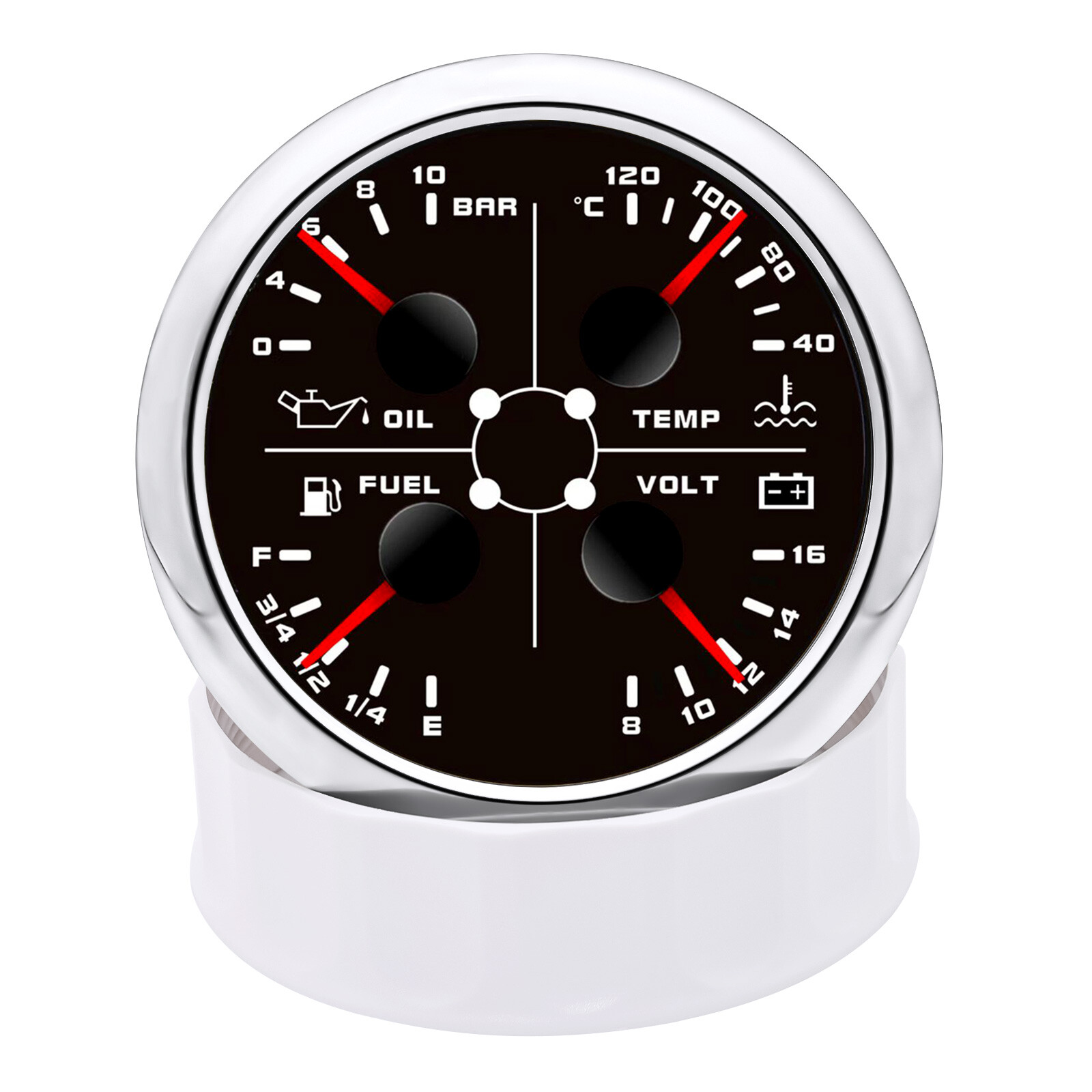 2 Gauge Set 85mm GPS Speedometer w/Tacho&85mm 4 In 1 Gauge Fuel Water ...