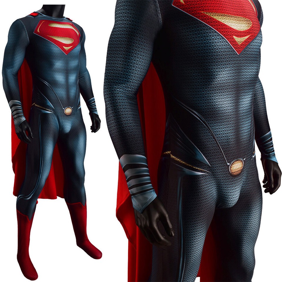 Superman Cos Jumpsuit Superhero Bodysuit Cosplay Costume Adult & Kids Halloween | eBay