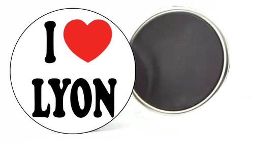 MAGNET 37MM badge I LOVE LYON Région VILLE CADEAU AMOUR ORIGINAL ...