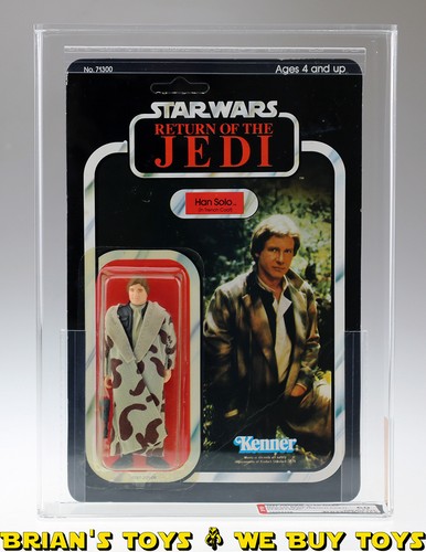 Vintage Kenner Star Wars Carded ROTJ 77 Back-A Han Solo (In Trench Coat ...