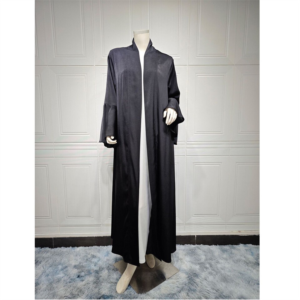 2pcs Muslim Women Kaftan Long Dress Dubai Open Cardigan Kimono Islamic ...
