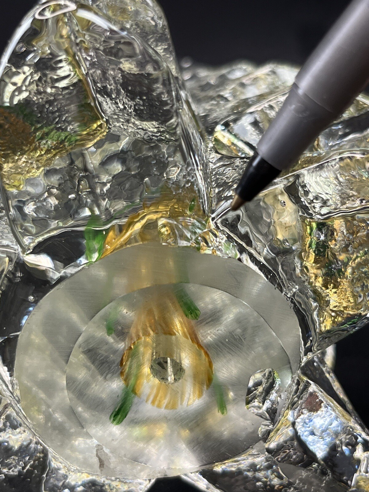 Hqt Solid Glass Christmas Tree W/ Orange & Green Swirls. Very Heavy ...