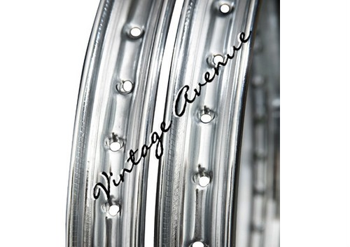 HONDA SUPERHAWK CB77 CB72 FRONT & REAR WHEEL RIM 2PCS + CHROME SPOKE ...