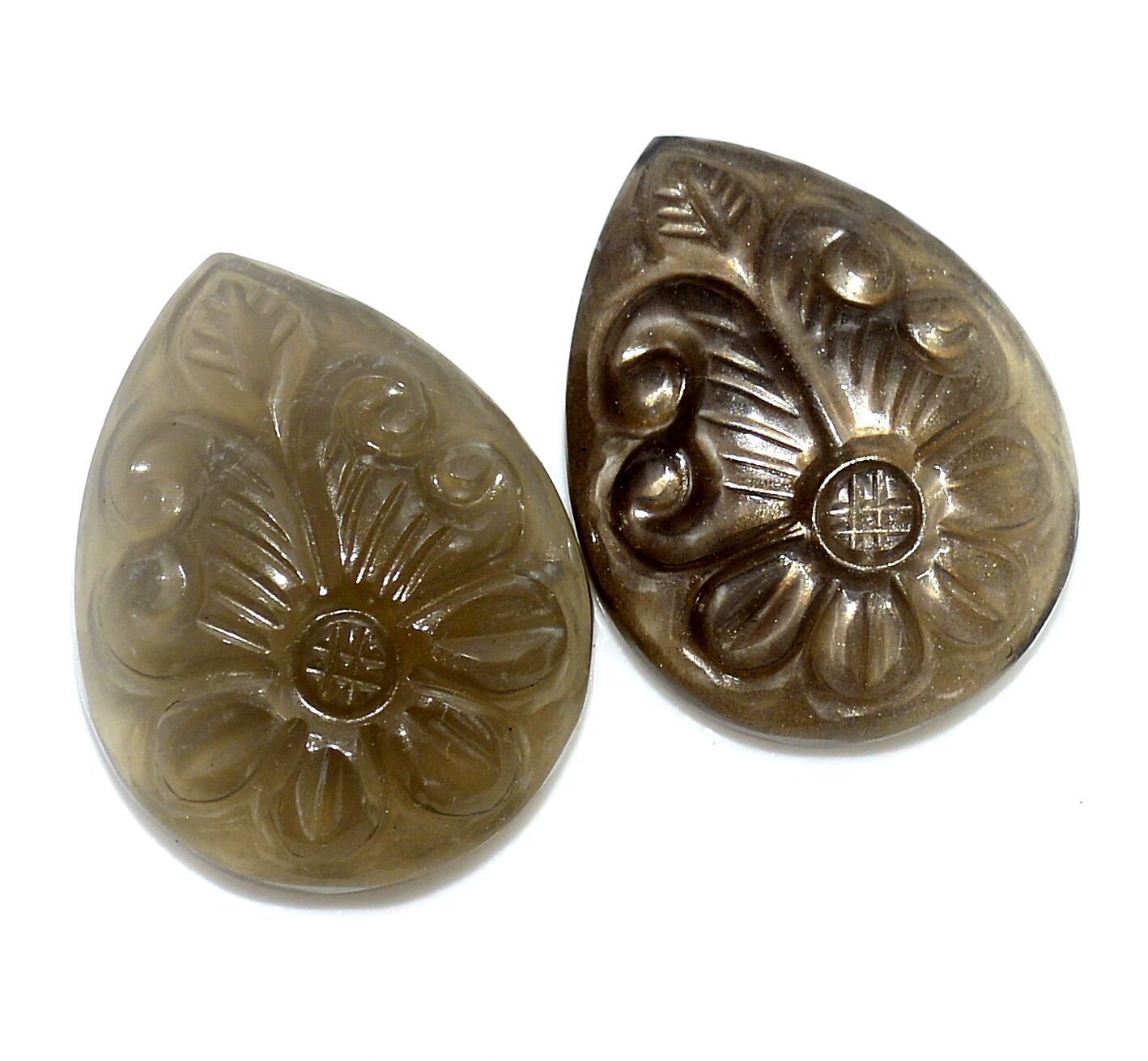 Natural Grey Moonstones Handmade Carving Pair 22x17 mm 28.40 CTS Loose ...