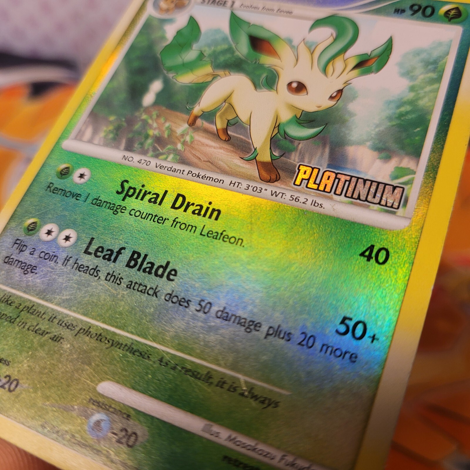 POKEMON CARD - Leafeon 24/100 REVERSE FOIL PLATINUM STAMPED - HP/MP | eBay