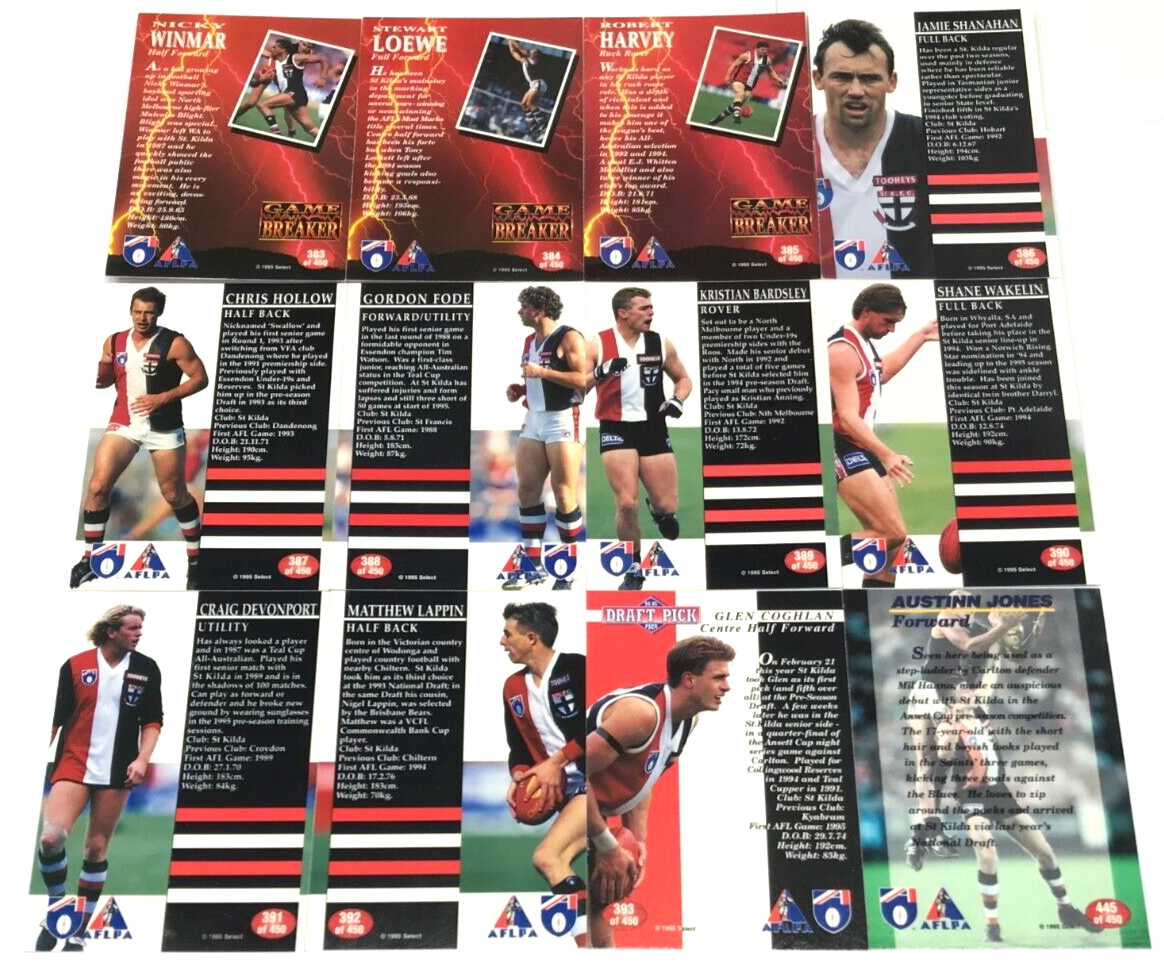 1995 SELECT AFL ULTIMATE SERIES 2 CARD FULL BASE CARD TEAM SET-ST ...