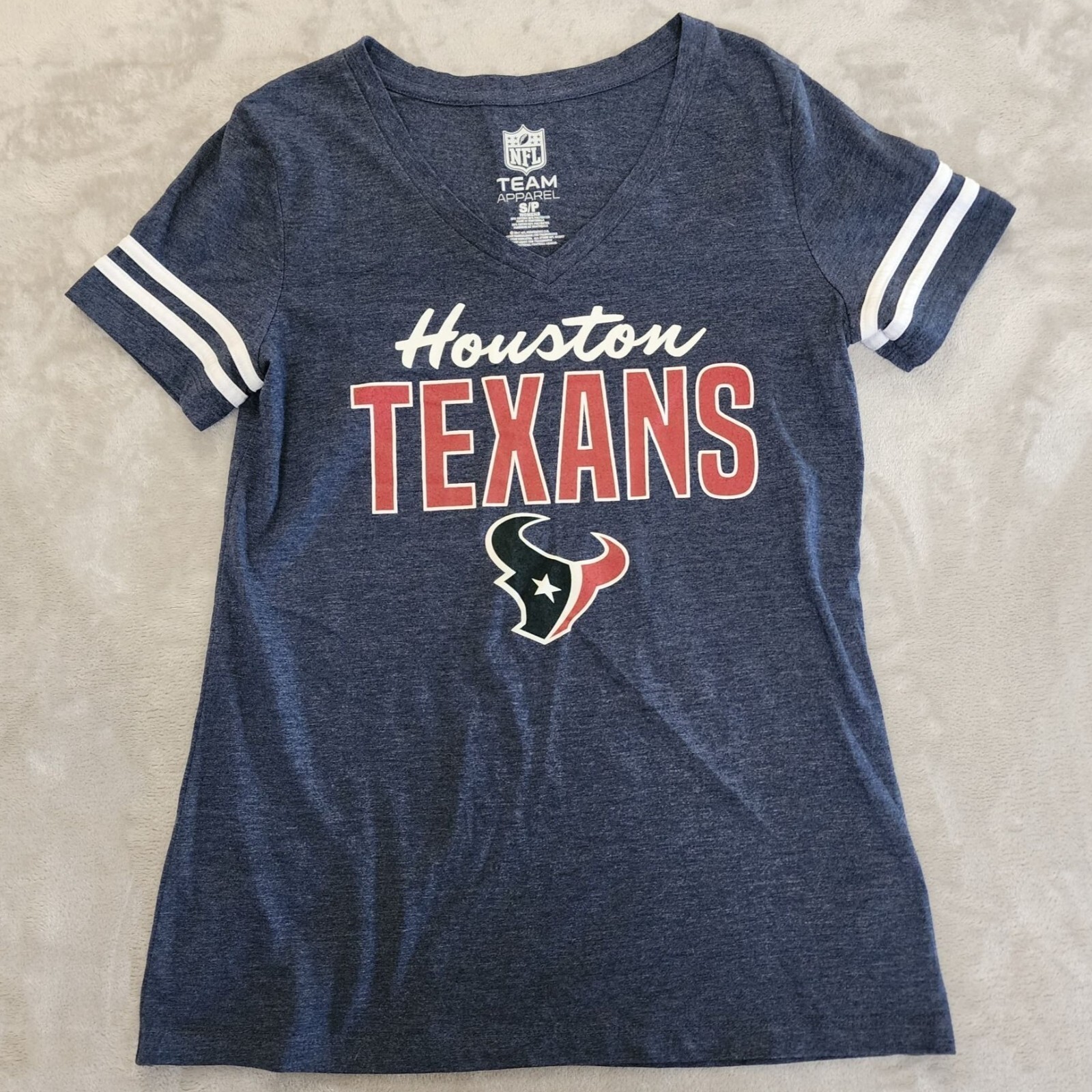 Houston Texans Shirt Womens Small Blue White Stripes NFL Team Apparel ...