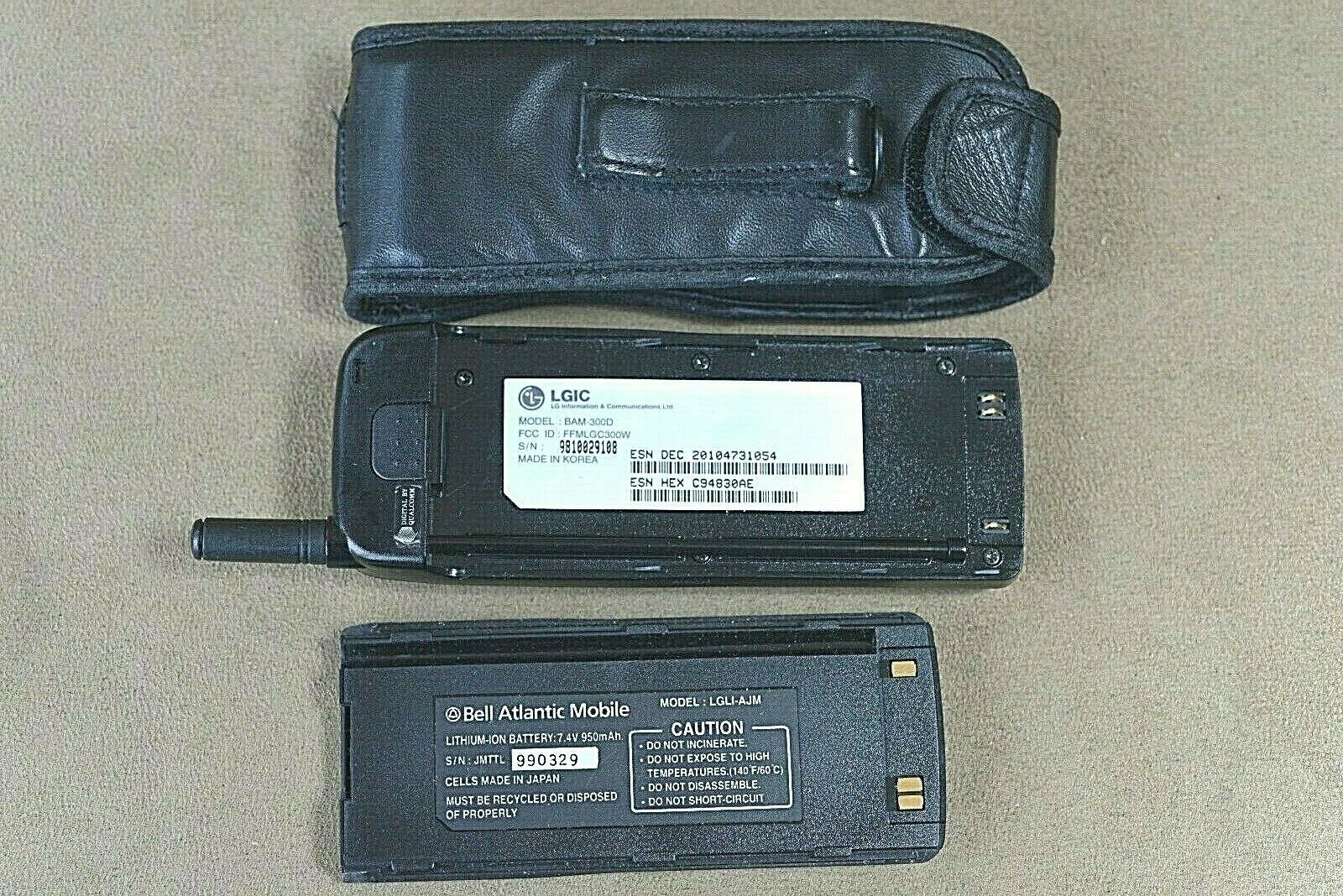 Bell Atlantic Mobile/Verizon, Vintage LG BAM-300D Cellphone, w/Leather ...