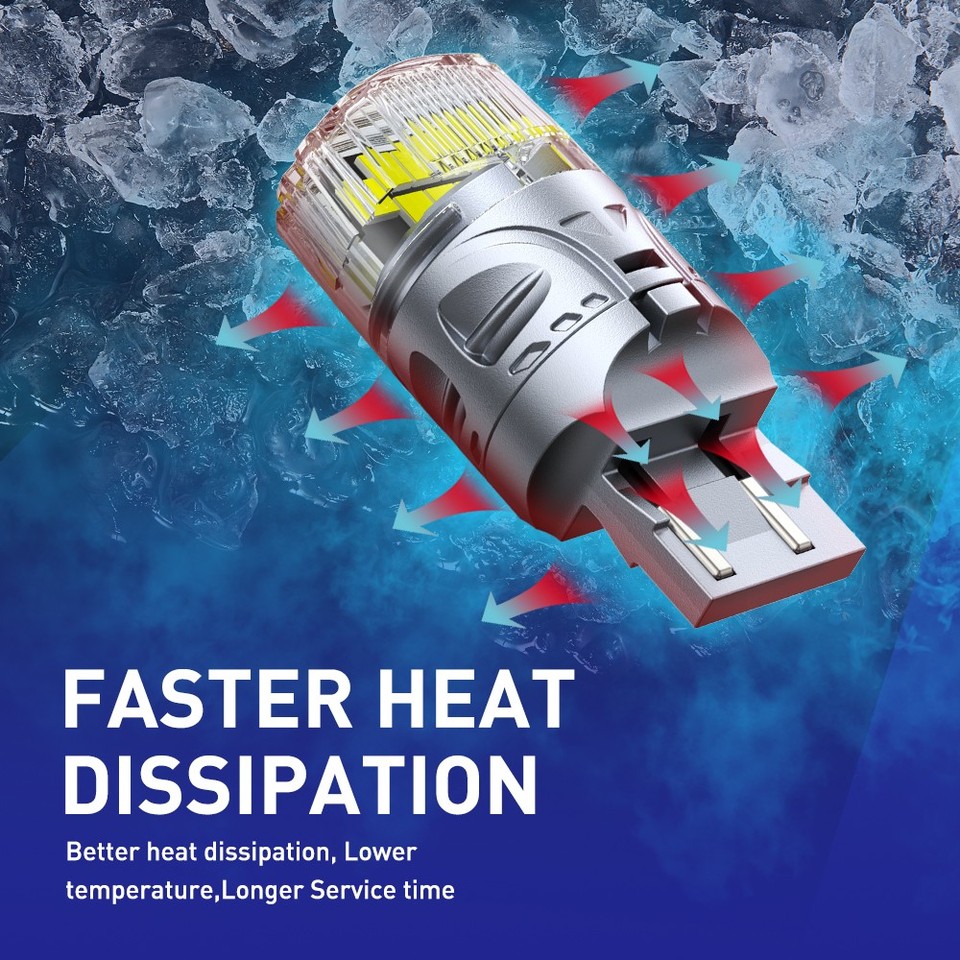 2X 7443 7441 LED BRS White Reverse Backup Brake Tail Stop Parking ...