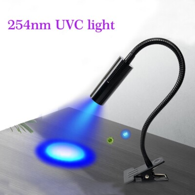 254nm UV LED Lamp Mineral Willemite Fluorescent Gooseneck Shortwave UVC ...