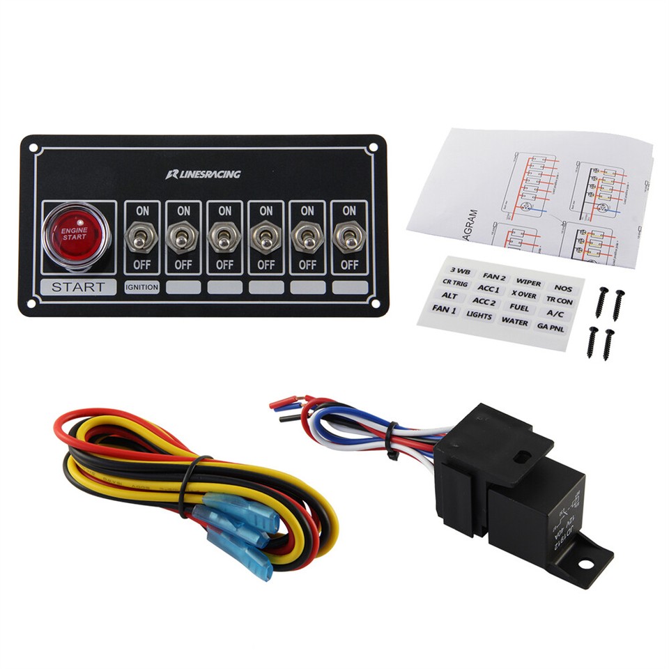 LR Switch Panel Race Car Ignition Accessory Engine Start and 6 Switch ...