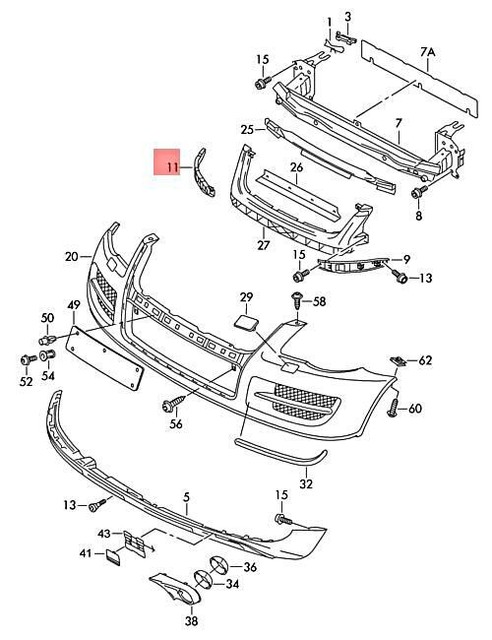 Genuine Guide Profile Right Front VW Touareg 7l6 7l6807050 for sale ...
