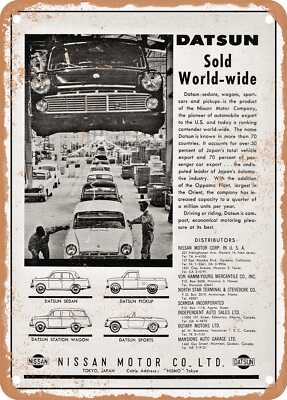 METAL SIGN - 1963 Datsun Sold World Wide Vintage Ad | eBay