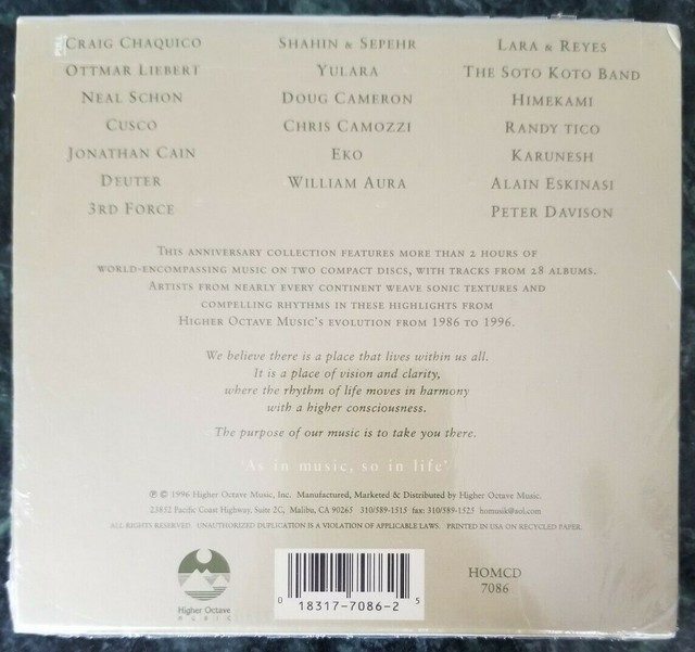 Higher Octave Music Evolution 1986-1996 Various Jazz Artists 28 Tracks ...