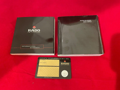 RADO Watch Operating Instructions Manual, warranty Card and ...
