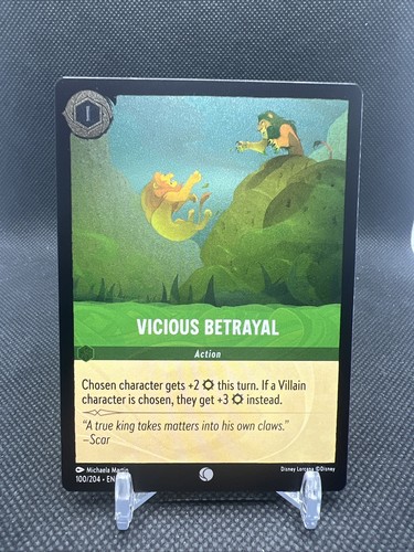 Vicious Betrayal Common 100 Disney Lorcana Cold Foil Near Mint Never ...