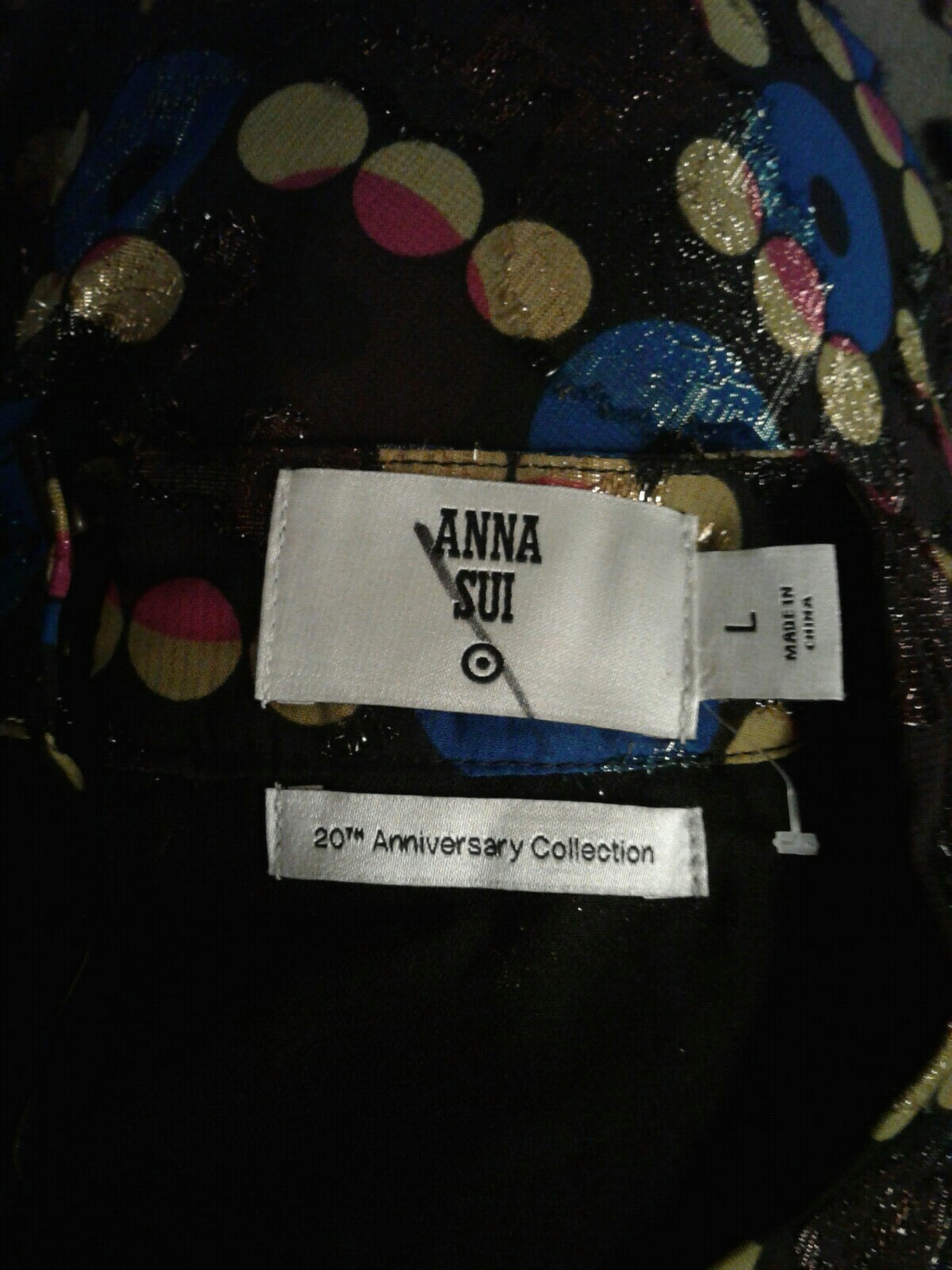 Anna Sui Target 20th Anniversary Metallic Circles Shift Mini Dress Size ...