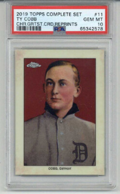 2019 TOPPS COMPLETE SET CHROME GREATEST CARD REPRINTS TY COBB CARD PSA ...