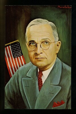 Political President chrome postcard Artist Signed Morris Katz Harry ...