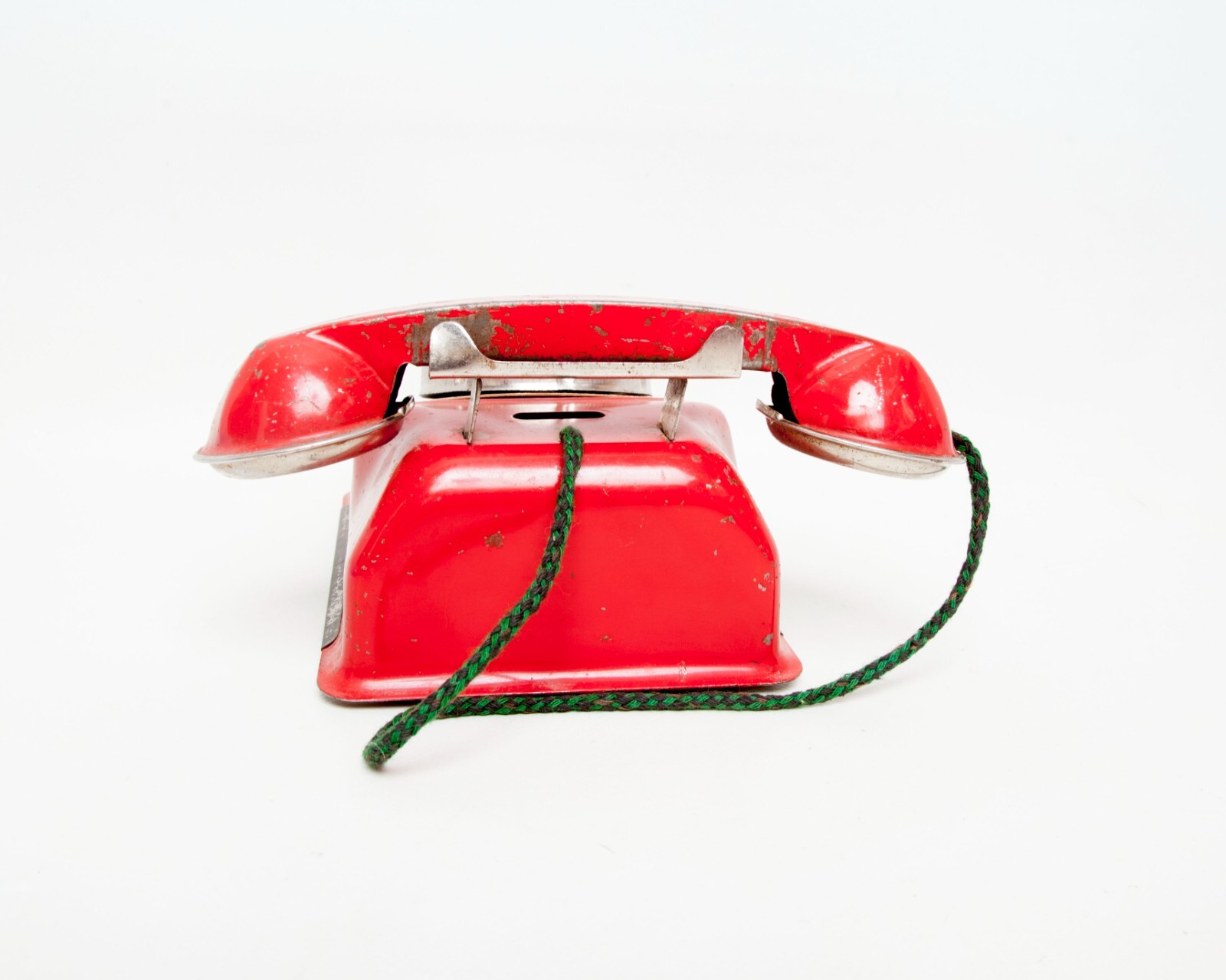 Vintage Tin Toy Phone - N.N. Hill Brass Co - Red Childs Phone - Spin ...