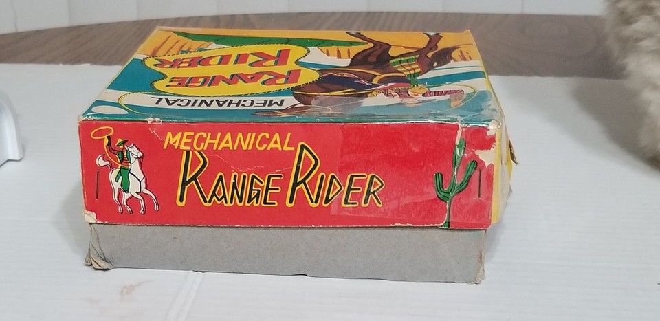 1950s Japan Range Rider Cowboy Tin Wind-Up With Box Works Shelf M4 | eBay