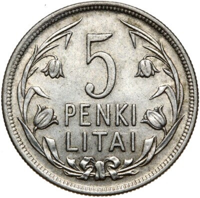 Lithuania coin 5 Penki Litai 1925 horse silver condition! | eBay