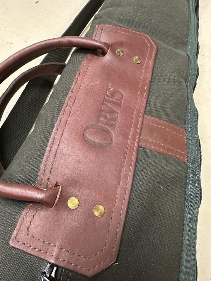 Orvis Battenkill Gun Bag Case Sherpa Leather Canvas 46 Inch Long | eBay