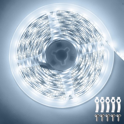 Ruban LED 5M Blanc Froid 12V Bande LED 5 Mètres IP65 Étanche 300LEDs ...