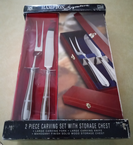 Hampton Signature NIB 2 PIECE 18/10 Stainless Steel Carving Set ...
