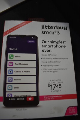 Lively Jitterbug Smart3 Smartphone for Seniors Black | eBay