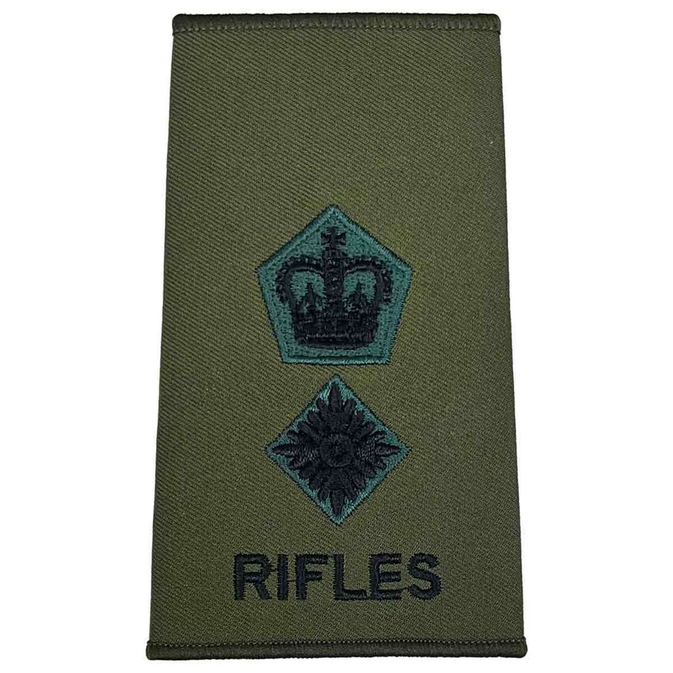 Rifles Olive Green Rank Slide (PAIR) - British Army Military | eBay UK