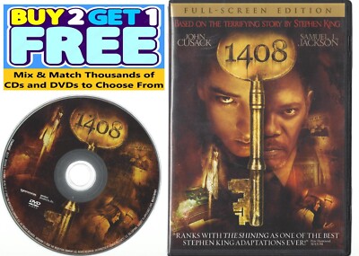 1408 (DVD 2007, Full Screen) Stephen King John Cusack Disc & Cover Art ...