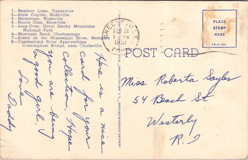 Vintage TENNESSEE State Map Greetings Postcard Multi-View / CURTEICH ...