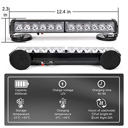 Wireless Battery Traffic Advisor Emergency Lights Bar Beacon Led 12V ...