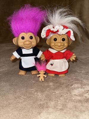 Vintage Troll Doll Lot of 2 Plus 1 Tiny Ornament | eBay