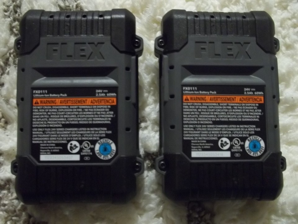 (2) NEW Genuine FLEX FX0111 24V 24Volt 2.5Ah Lithium-Ion Batteries | eBay