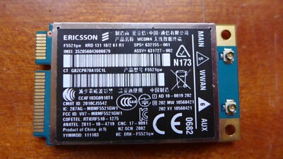 HP PROBOOK 6560B ERICSSON F5521GW WWAN MODEM 3G HSPA WIFI WLAN CARD ...
