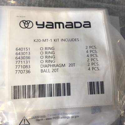 Yamada K20-MT-1 Double Diaphragm Wet end Pump Repair Kit for NDP-20BAT ...