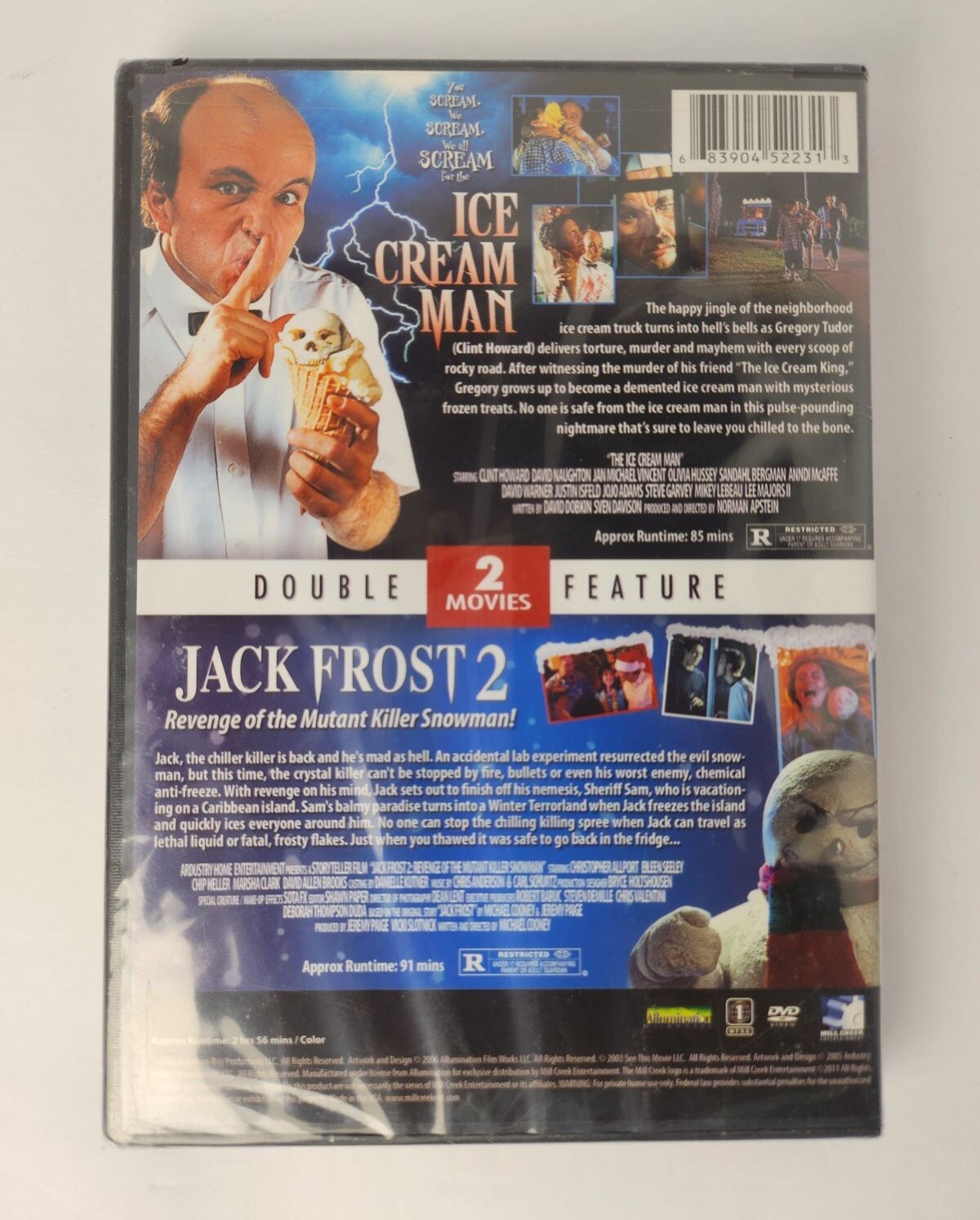 Ice Cream Man / Jack Frost 2 R1 Double Feature Clint Howard Horror DVD ...