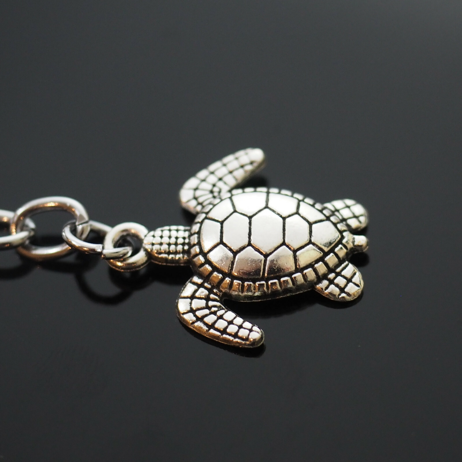 Sea Turtle Tortoise Keychain Silver Steel Gift 26x23mm | eBay