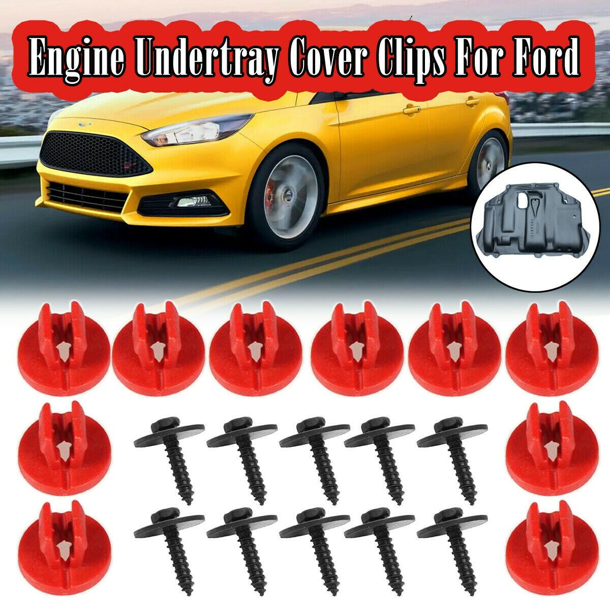 FOR Ford Focus Mondeo Engine Undertray Cover Clips Bottom/Cover Shield ...