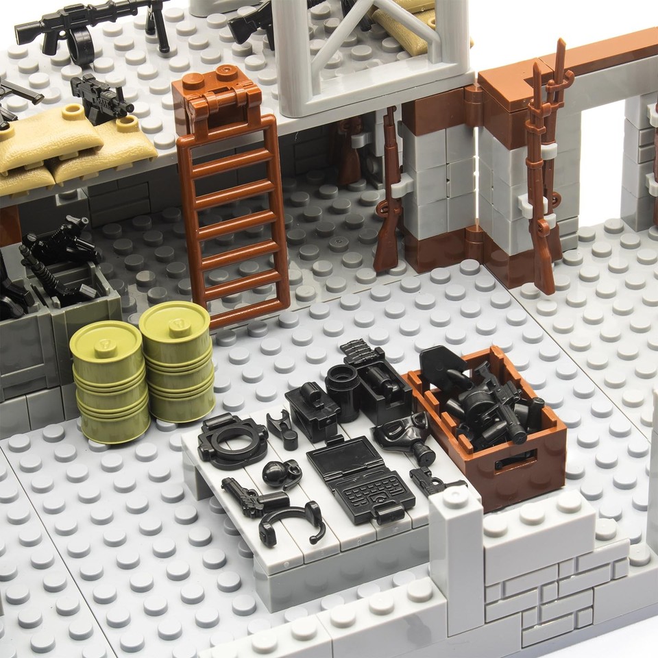 500+ Pcs Military Base Building Brick Sets Include Defence Base Guard ...